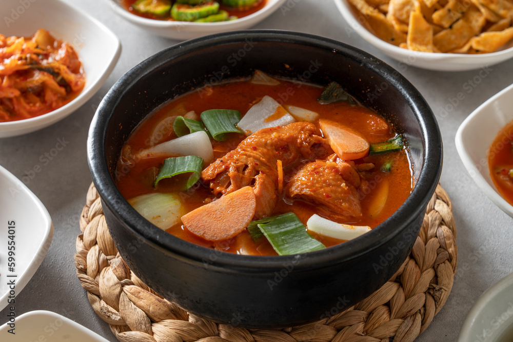 Korean food dish Set Menu of Napa Wraps with Pork Set Menu with Braised ...