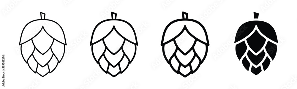 Hop icon vector. Hops icon in thin line and flat style with editable ...