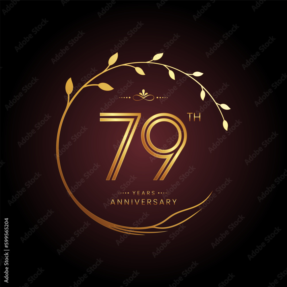 79th anniversary logo with golden number for celebration event ...