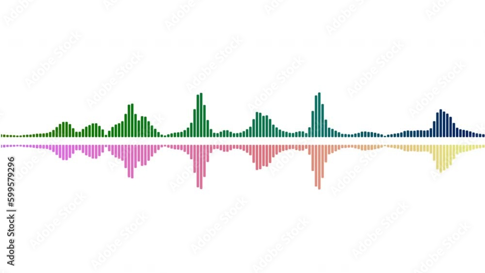 4k abstract music sound wave or audio wavefrom isolated on white ...