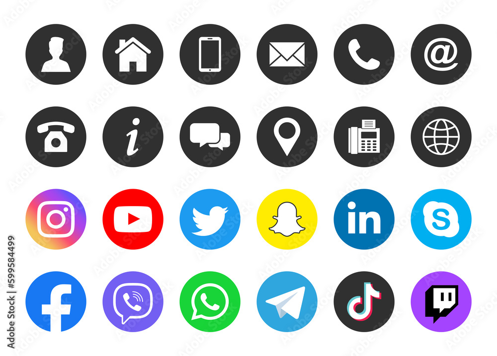 Connect Icons.Contact us icon set.Contact and Communication Icons.Set ...