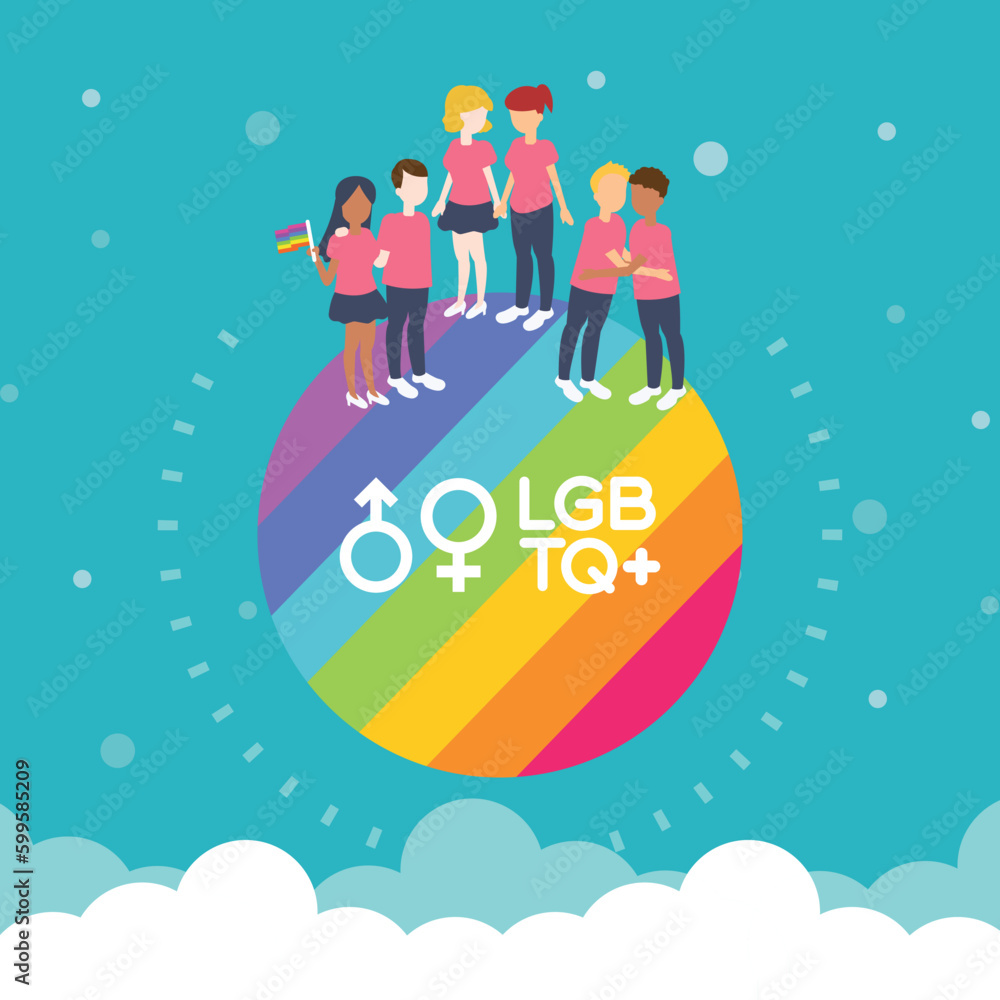 Lgbtq Pride Month Banner Vector Illustration Art Rainbow Flag Stock