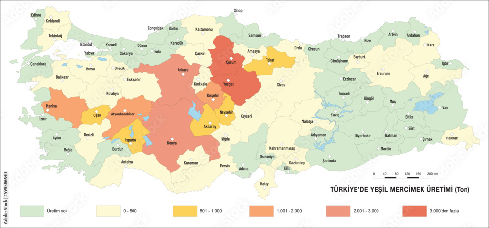 Turkey Green Lentil Production Map, Geography Lesson, Agriculture in ...