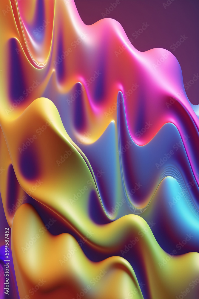 Generative AI illustration of abstract background with wavy pattern in ...