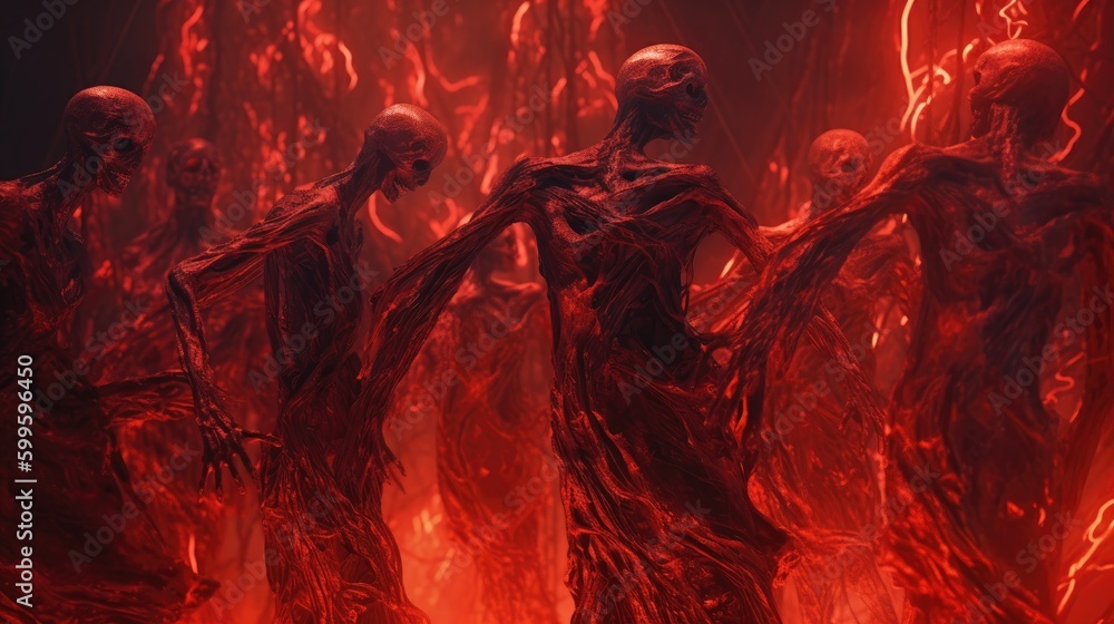 Infernal Revelry - A Dance Macabre Unfolding in the Depths of Hell ...