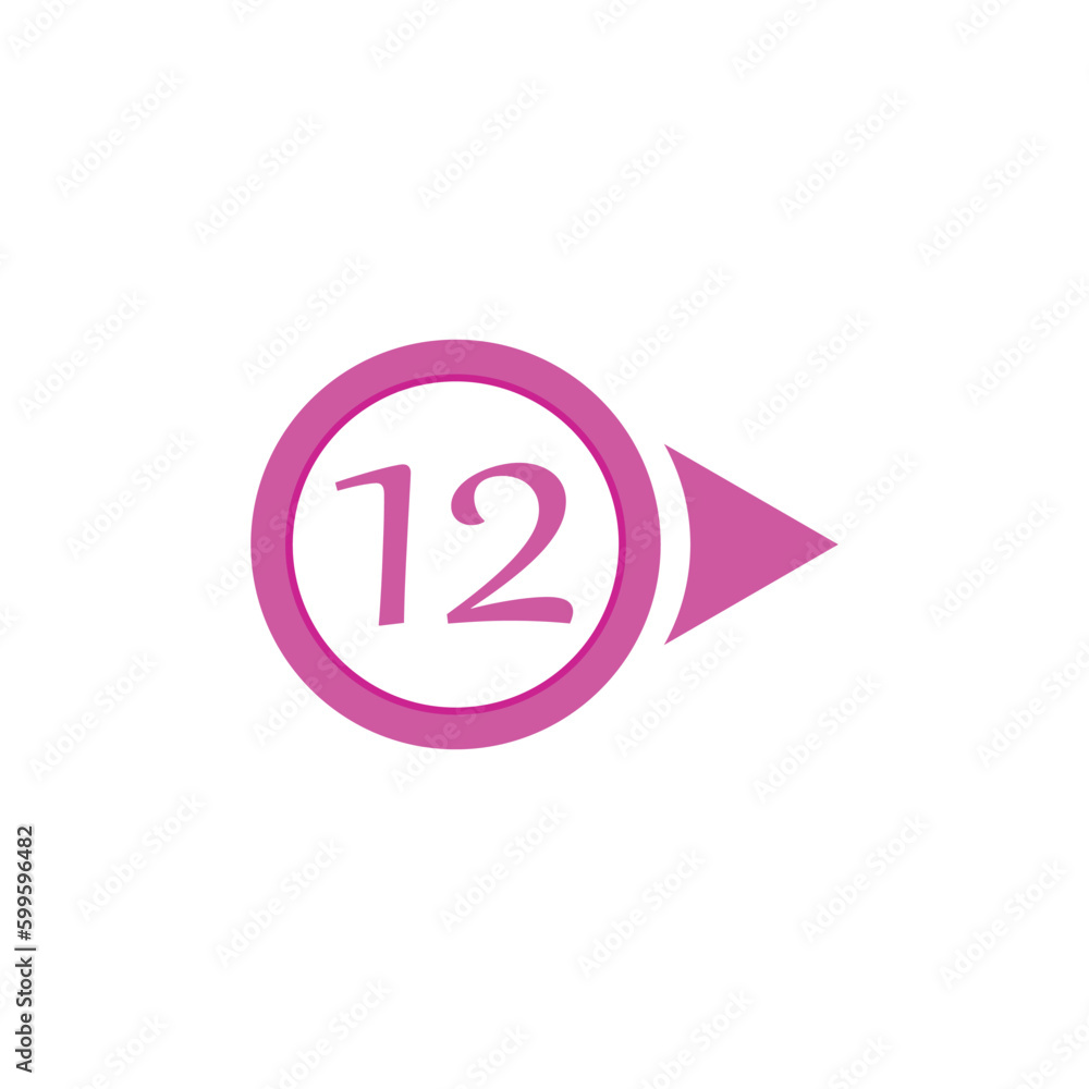 Vector illustration of circle arrow number bullet points from one to ...