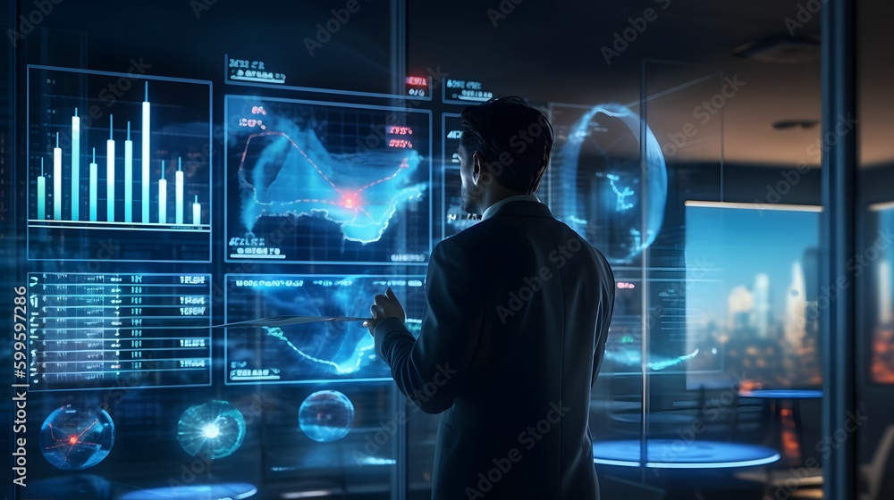 Intelligence and business analytics with key performance indicators dashboard concept ...