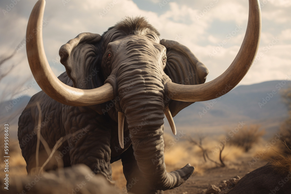 Illustration of an extinct animal called the Mastodon. Generative AI ...