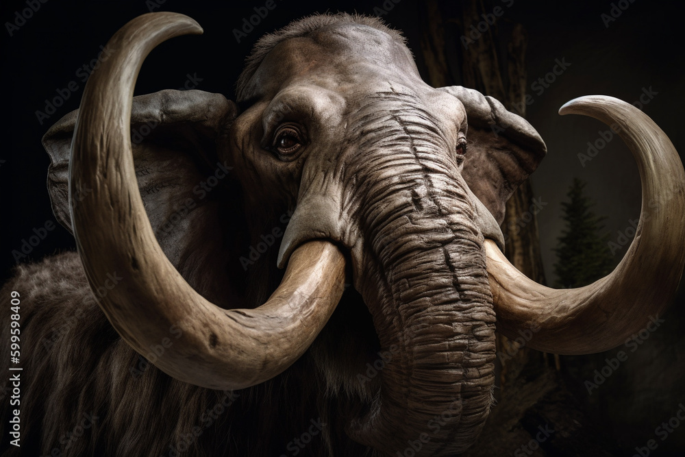 Illustration of an extinct animal called the Mastodon. Generative AI ...