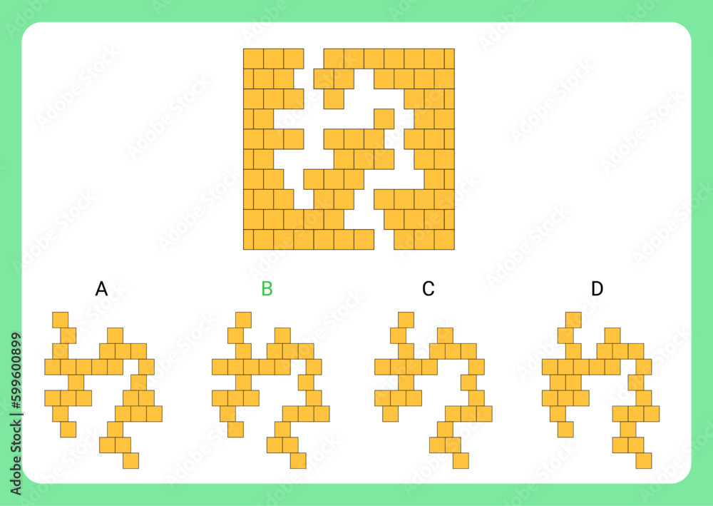 IQ abstract reasoning test with one main object a wall from where ...