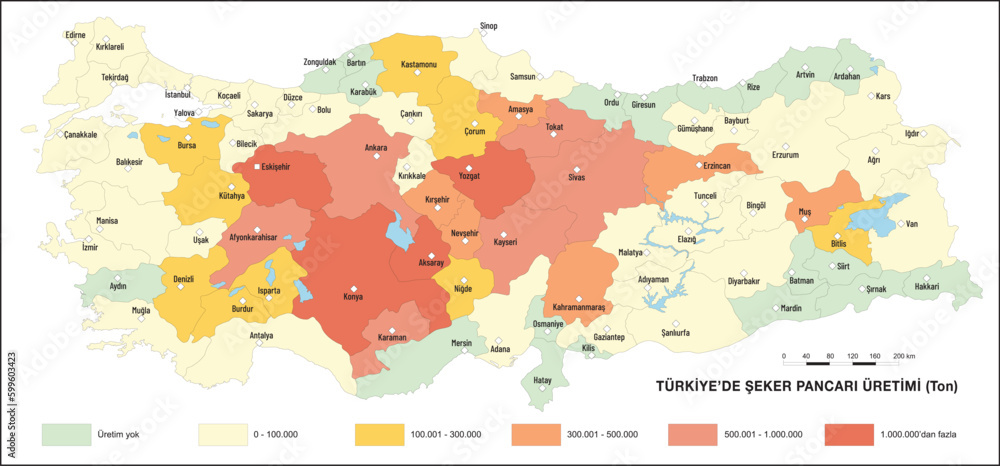 Turkey Sugar Beet Production Map, Geography Lesson, Agriculture in ...
