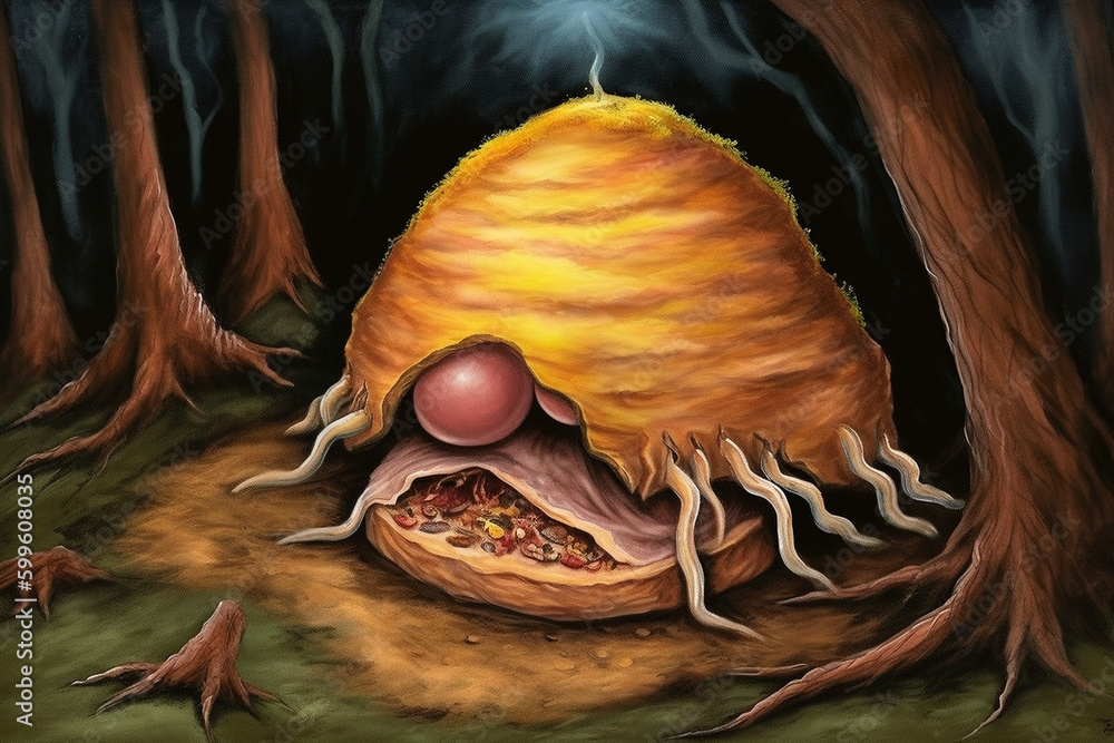 Gluttony (the seven deadly sins) - surreal painting. Conceptual ...