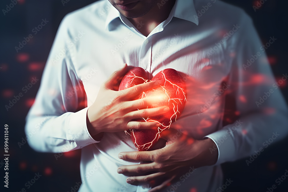 Heart Attack Alert: Recognizing Chest Pain ai generated art Stock ...