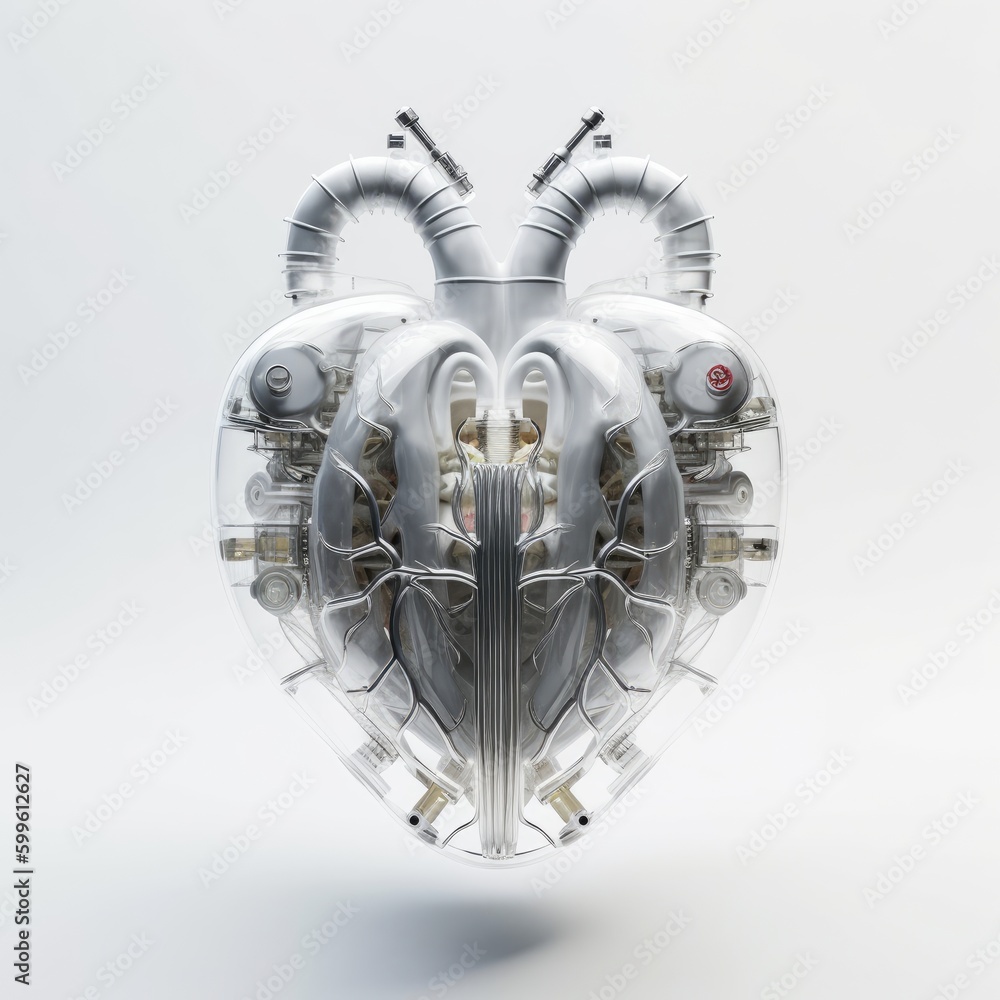Cybernetic Pulse - A Transparent Plastic Cyborg Human Heart Portrait ...