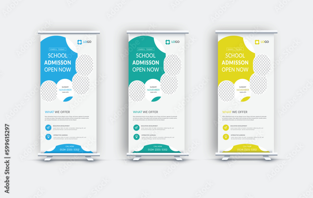 creative school admission Roll Up Banner, Back to school roll up banner ...