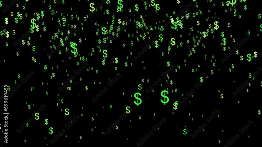 Falling Dollar Sign Animation Transparent Background Vector Motion ...