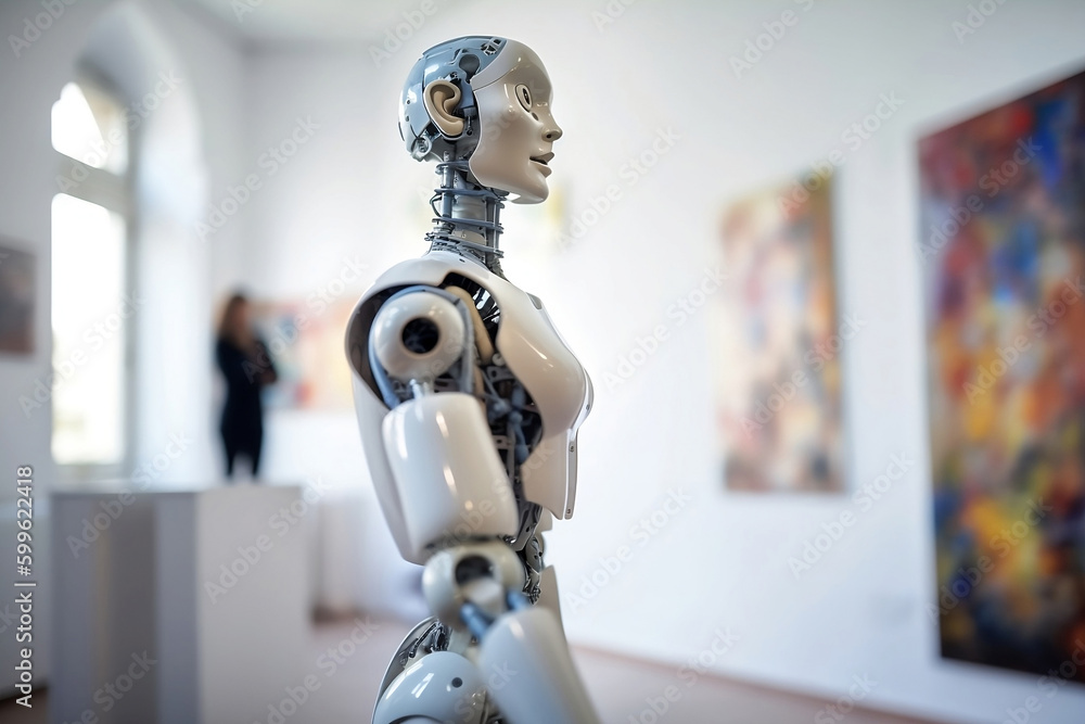 Photo & Art Print Concept for AI generated art with humanoid artificial ...