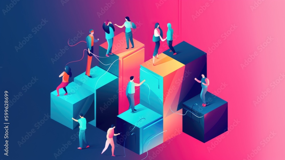 Photo & Art Print Team Collaboration: Analogous illustration with ...