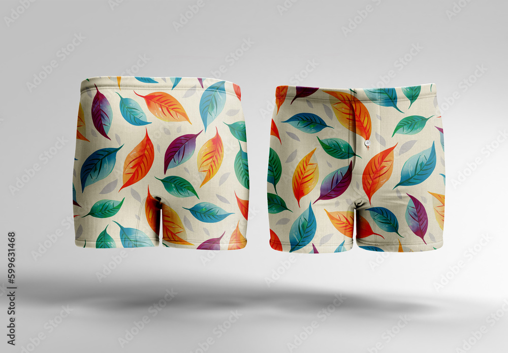 Boxer Briefs Mockup Set – Front and Back View for Pattern Design and ...