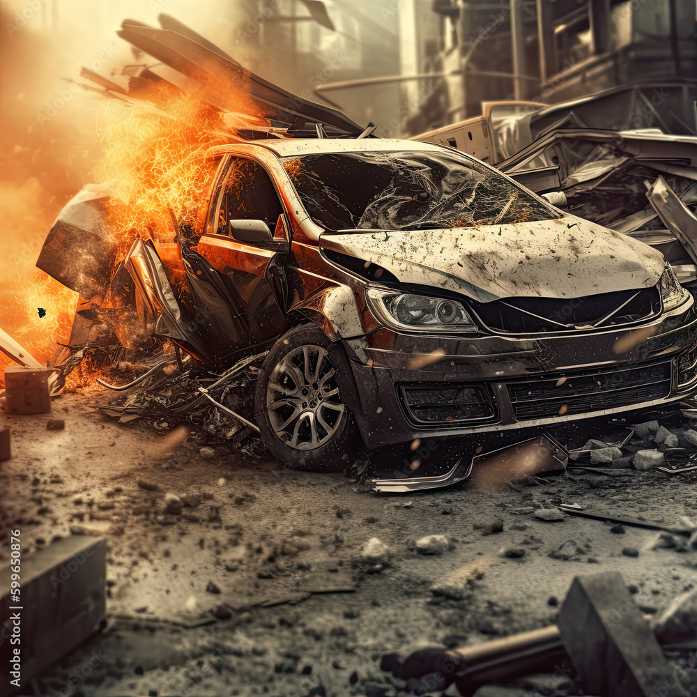 Super Realistic Car Accident Images Stock Illustration | Adobe Stock