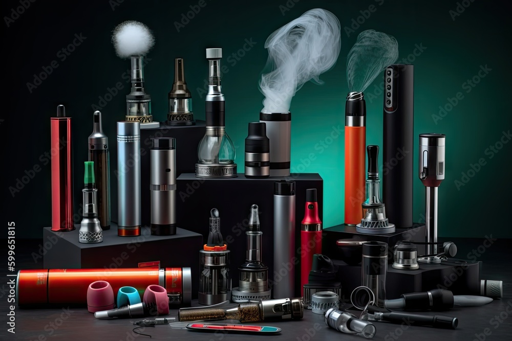 collection of all kinds of vaporizers and smoking devices, in different ...