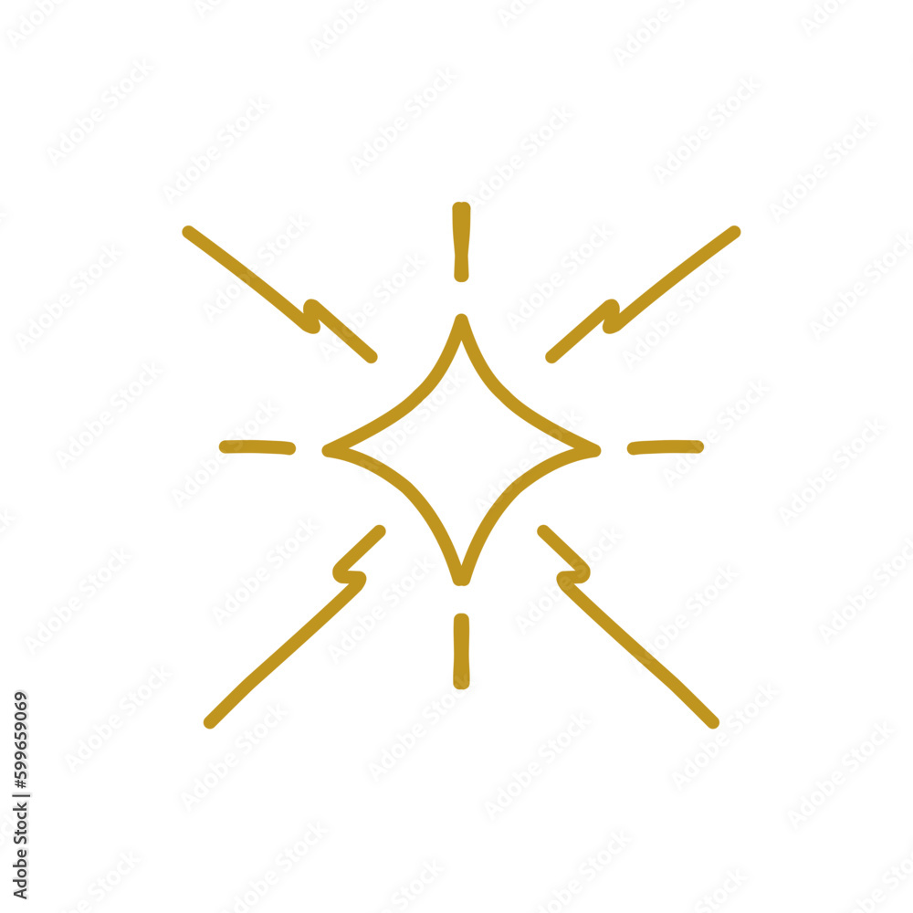Star line art icon. Four pointed star vector for logo, social media ...
