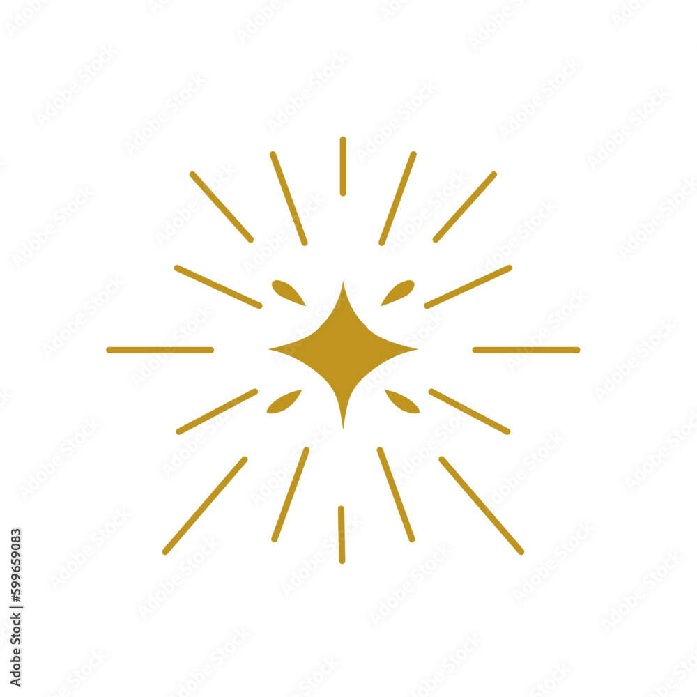 Star line art icon. Four pointed star vector for logo, social media ...