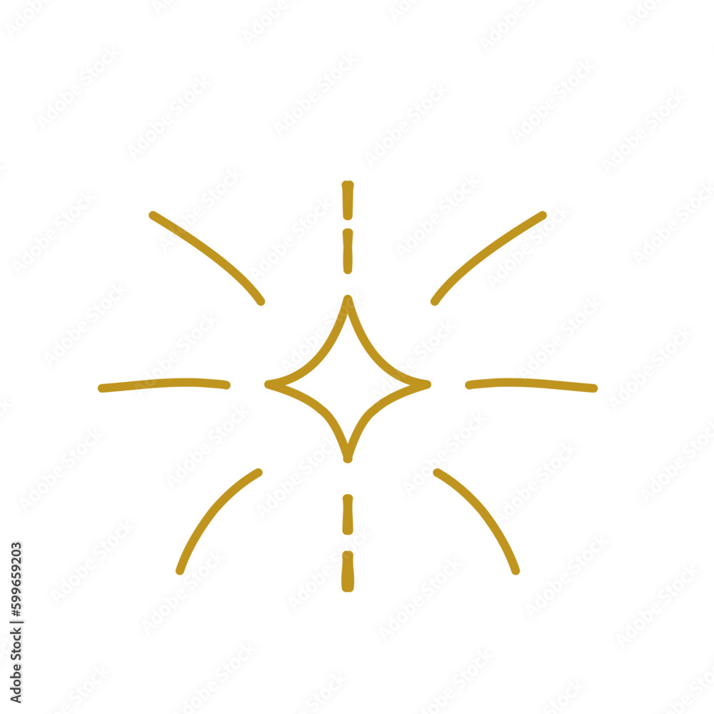 Star line art icon. Four pointed star vector for logo, social media ...