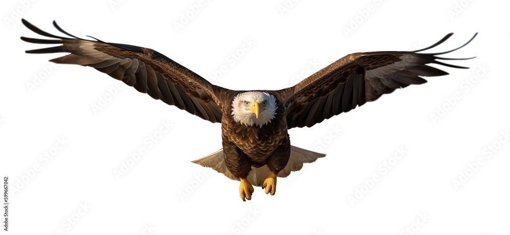 American Bald Eagle In Flight Isolated on a Transparent Background ...