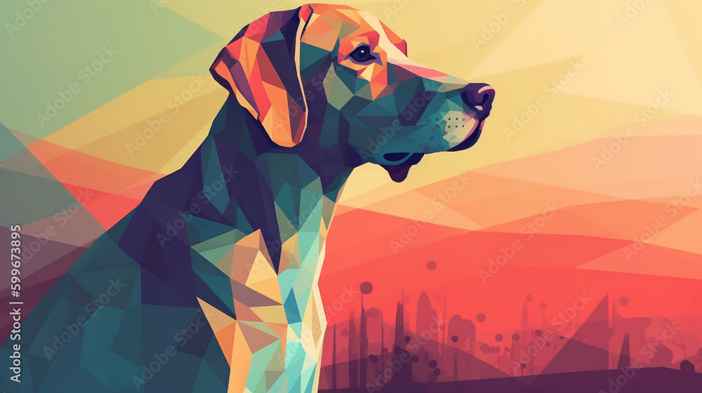 Sad and skinny dog Generative AI Stock Illustration | Adobe Stock