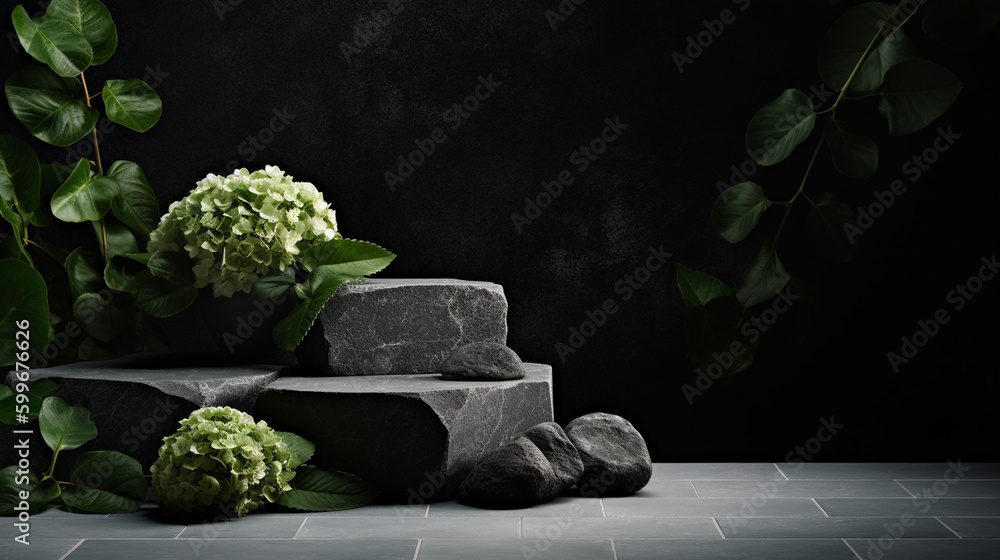 Concrete Slab Stone Step Up Podium Product Mock Up and Display for ...