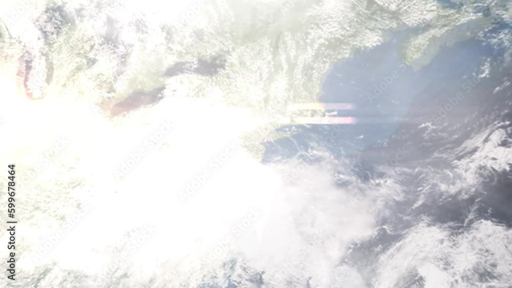 Earth zoom in from outer space to city. Zooming on New Brunswick, New ...