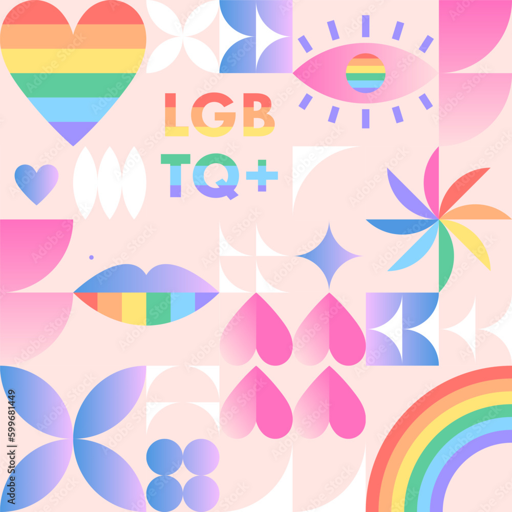 Pride month pattern template.LGBTQ+ community vector illustration in ...