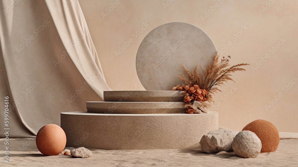 Natural Sand Stone Step Up Podium, Mars or Martian Aesthetic, Multi ...