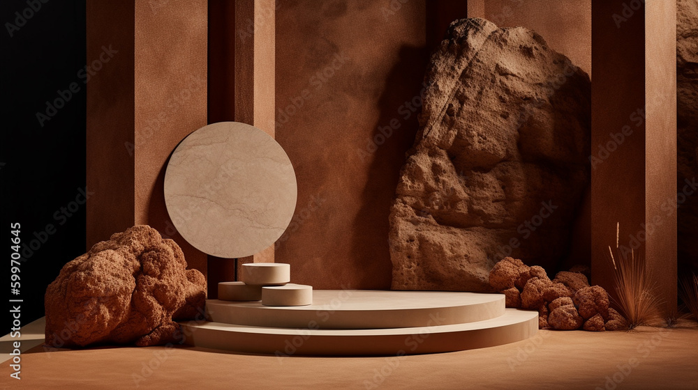 Natural Sand Stone Step Up Podium, Mars or Martian Aesthetic, Multi ...