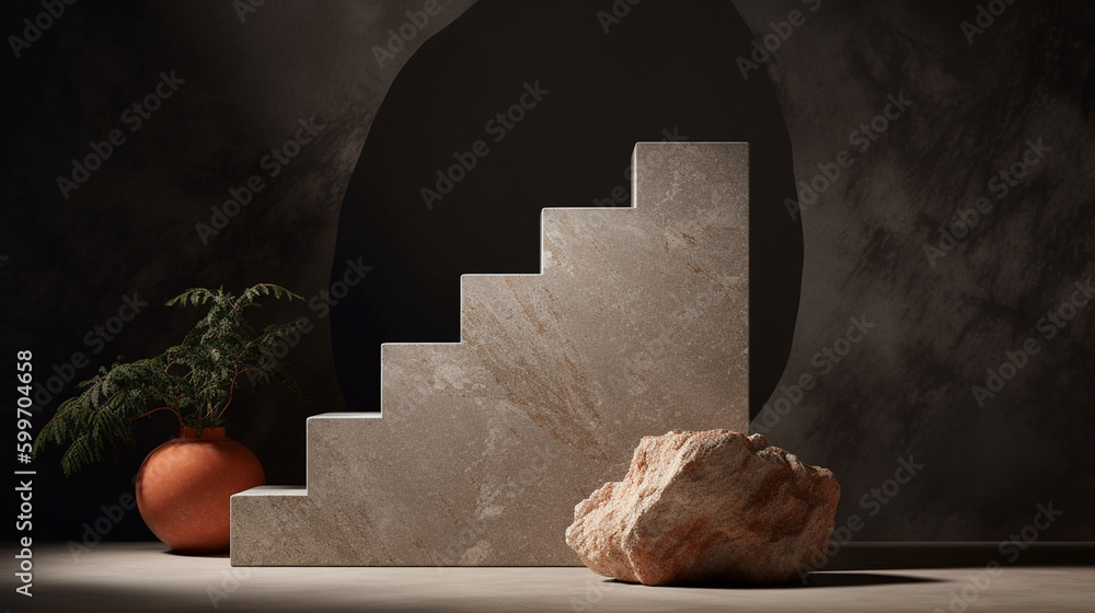Natural Sand Stone Step Up Podium, Mars or Martian Aesthetic, Multi ...