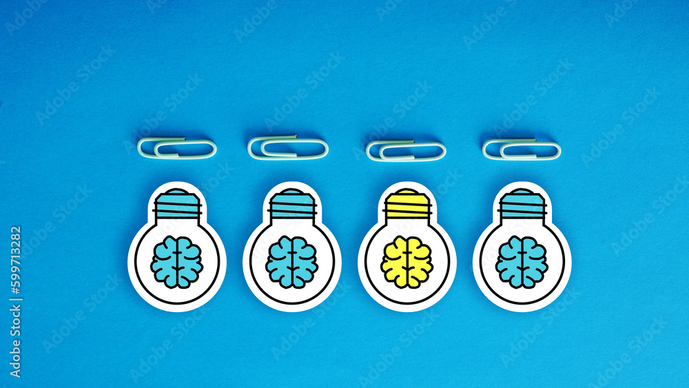 Great idea concept is shown using the pictures of light bulbs ...