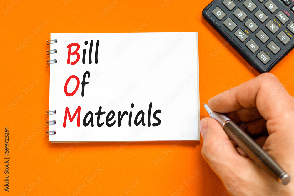 BOM bill of materials symbol. Concept words BOM bill of materials on ...