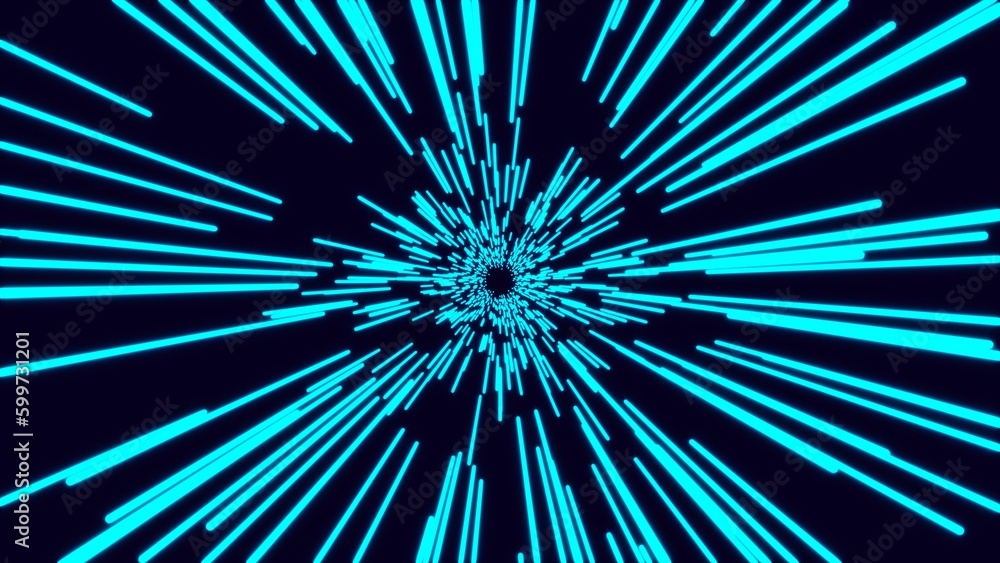 Glowing Lines UHD. Flying in space with luminous neon lines. Hyperspace ...