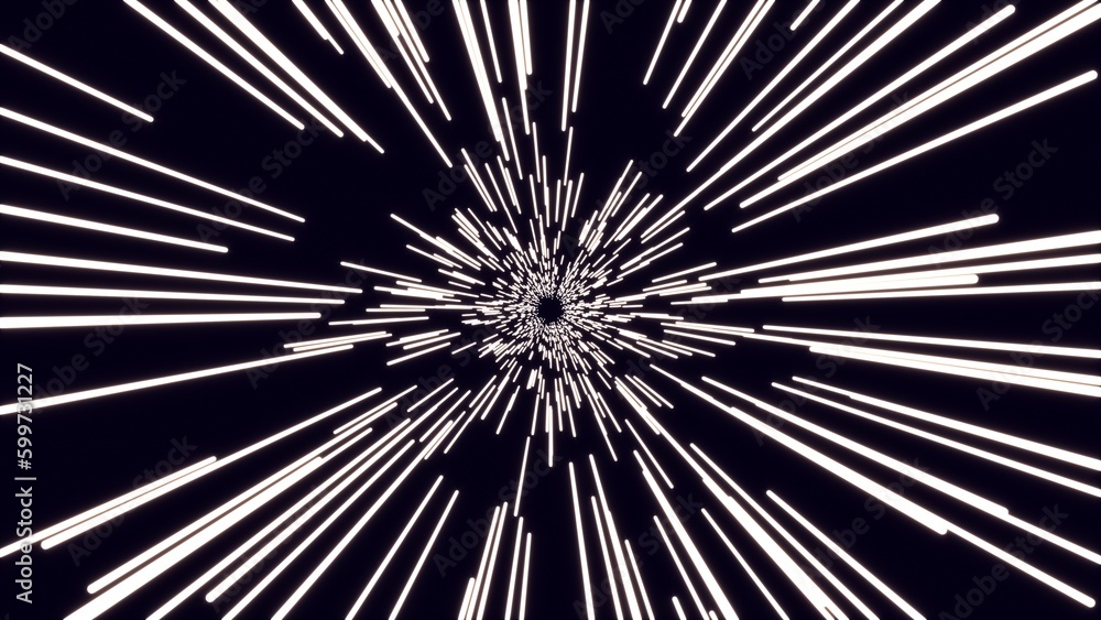 Glowing Lines UHD. Flying in space with luminous neon lines. Hyperspace ...