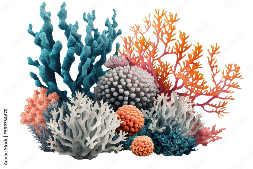 Corals Isolated on Transparent Background - Generative AI Stock ...