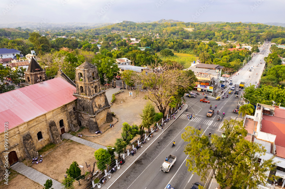 Miagao, Iloilo, Philippines - April 2023: Aerial of the town of Miagao ...