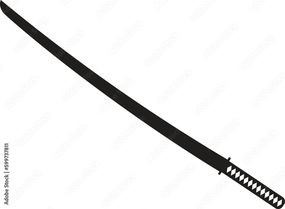 Samurai weapon icon on white background. Katana (Japanese sword) sign ...