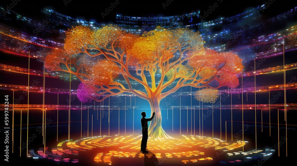 Young people excitement about the virtual world, exploring the virtual ...