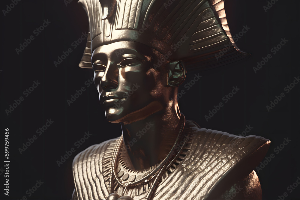 ancient egyptian pharaoh statue. Neural network AI generated art ...