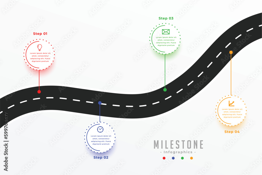 business milestone roadmap template start journey for growth Stock ...