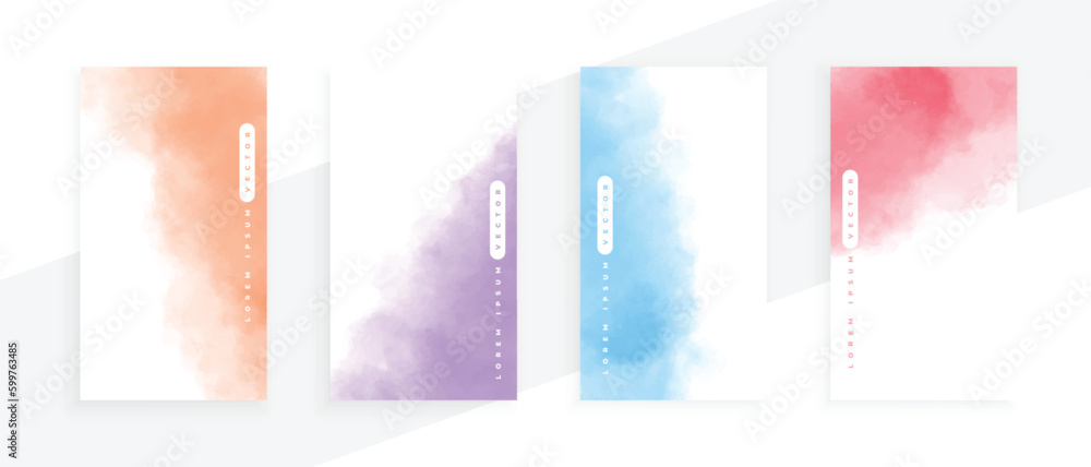 collection of watercolor splatter texture banner for rollup design ...