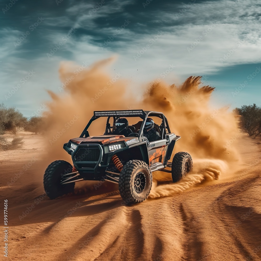 4x4 off-road side by side vehicle in the sand Stock Illustration ...