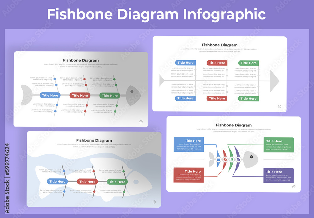 Fishbone Infographic Template Layout Stock Template | Adobe Stock