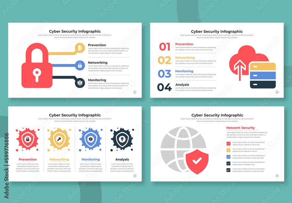 Cyber Security Infographic Presentation Stock Template | Adobe Stock